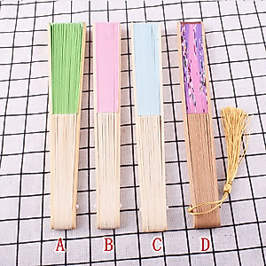 Hand Fan Fan Folding Hand Held Chinese Fans Craft Gift Small Folding Hand Fans for Women for Party Dance Performance Decoration Summer Gift 1pcs (Green)