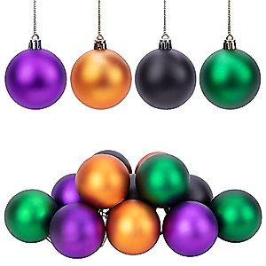 Deloky 12 PCS Halloween Ball Ornaments-2.4 Inch Halloween Colorful Shatterproof Ball for Halloween Wreath Ornaments and Party Decoration