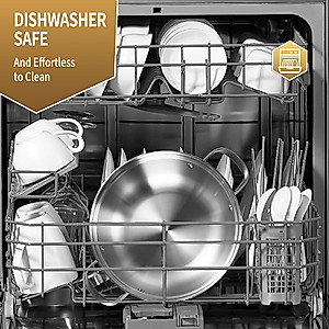 LOLYKITCH 12 Inch Tri-Ply Stainless Steel Sauté Pan with Lid,4 QT Hot Pot, Everyday Pan,Kadhai,Induction Cooking Pan,Jumbo Cooker,Dishwasher and Oven Safe.