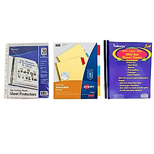 College Ruled Back to School Supply Bundle for Middle, High School and College: Binder, Mechanical Pencils, Sharpies, Pens, Highlighters, Folders, Note Books, Earbuds and More 55+ items