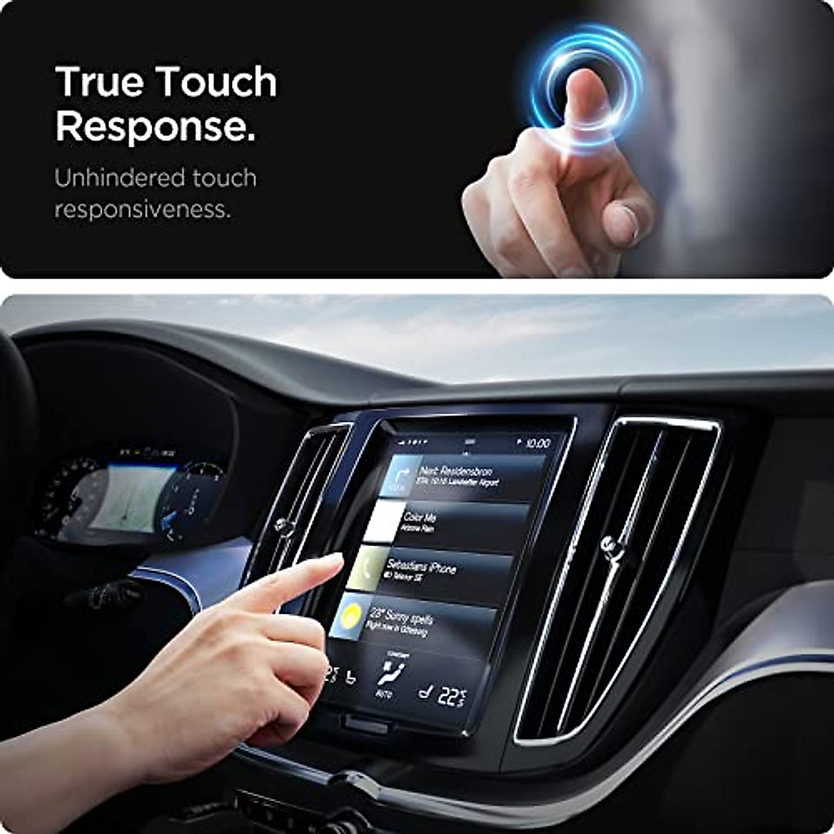 Spigen Tempered Glass Screen Protector [GlasTR Slim] designed for Volvo XC40 (2021-2023), XC60 (2021-2023), XC90 (2021-2023), S60 (2018-2023), S90 (2017-2023), V60 (2019-2023) 8.7" Dashboard Touchscreen - Matte/Anti Fingerprint