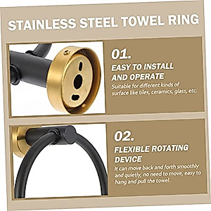 Yardwe Towel Ring Stainless Steel Hangers Wall Mounted Hooks Wall Mounted Clothing Rack Garment Rack Coat Rack Wreath Organizer Hooks Bathroom Towel Holder Household Towel Hook Towel Rack
