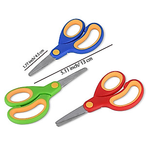 ELECKEY Scissors for School Kids Student, Kids Scissors 36 Count Bulk Set Teacher Pack(Rounded-tip, Blunt), 5 Inch
