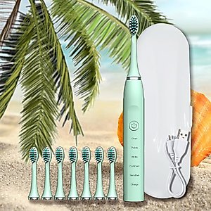 Electric Toothbrush, IPx7 Tooth Brush with 8 Brush Heads 5 Cleaning Modes 4 Adjustment Forces Toothbrush Box Smart 20-Speed Timer Longer Life Faster Charging, Upgraded Toothbrush for Women Men #