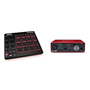 AKAI Professional MPD218 & Full Level Buttons and Production Software & Focusrite Scarlett Solo (3rd Gen) USB Audio Interface with Pro Tools | First