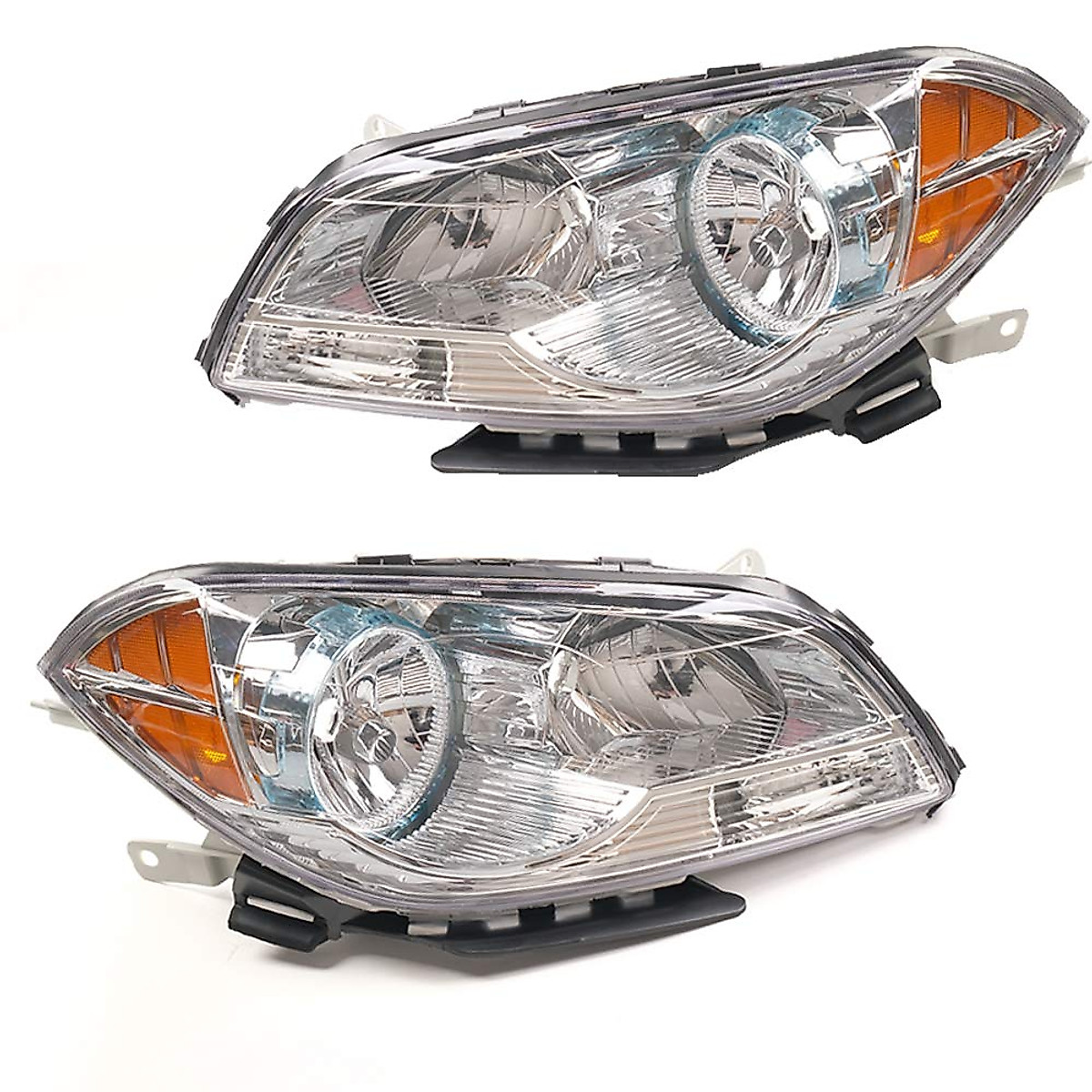 A&P For 2008 2009 2010 2011 2012 Chevy Malibu Headlight Chrome Housing Amber Signal Lamps Driver and Passenger Side