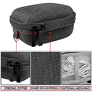 Geekria Shield Headphones Case Compatible with Skullcandy Jib True 2, Indy, Grind Fuel True Wireless in-Ear Earbud Case, Replacement Hard Shell Travel Carrying Bag with Cable Storage (Grey)