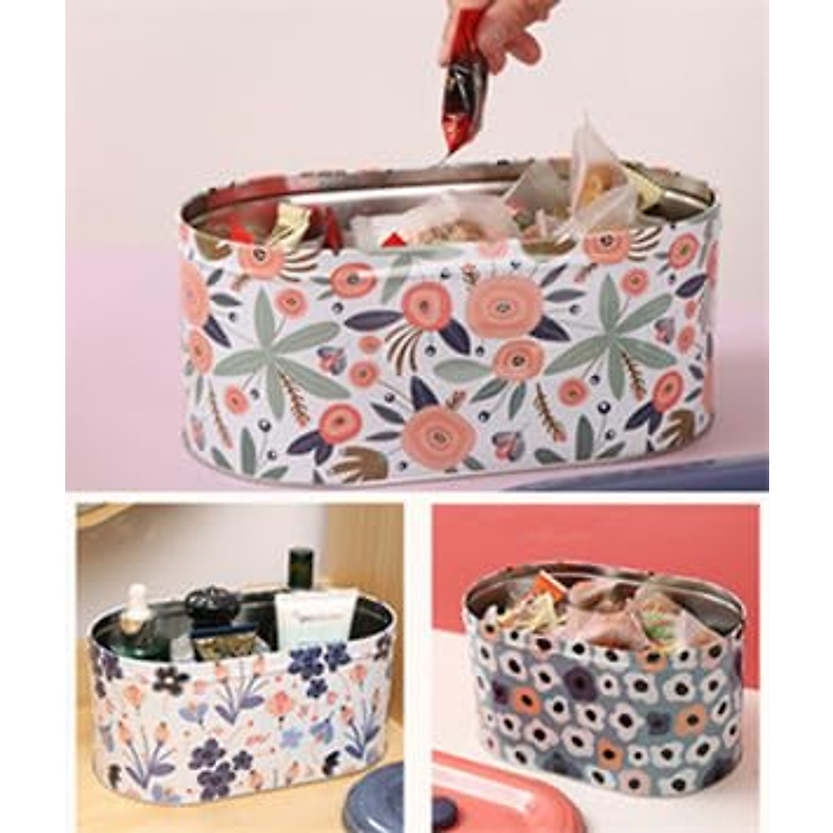 TUSIMI Tin Cookie Snack Jars Biscuit Storage Tin Canister Cookie Jar Home Kitchen Food Gifts Storage Containers with Lid for Biscuit Cookie ChocolatesToddler Food Baby Snacks | Food-Safe