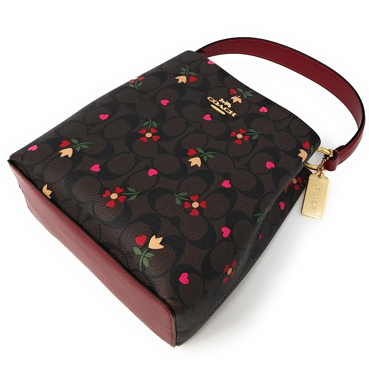 Coach Women's Small Town Bucket Bag (Signature Canvas - Heart Petal Print - Brown Multi)