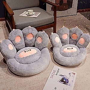 Ditucu Cat Paw Cushion Lazy Sofa Office Gaming Chair 20 inch Comfy Kawaii Plush Bear Paw Warm Floor Pillow Cute Seat Pad for Bedroom Decor Grey