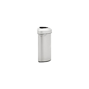 Rubbermaid Commercial Products Refine Decorative Container, 16 Gallon, Half Round Stainless Steel Trash Can, Indoor for Hotel Lobbies/Conference Rooms/Airports
