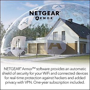 NETGEAR Nighthawk Tri-Band Whole Home Mesh WiFi 6 System (MK73S) – Router + 2 Satellite Extenders - 3Gbps Speed - Coverage up to 4,500 sq. ft., 25 Devices - Includes 1-Year Armor – AX3000 802.11ax