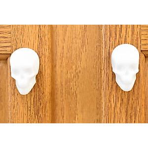 White Skull Door Knobs Drawer Knobs (Set of 2)