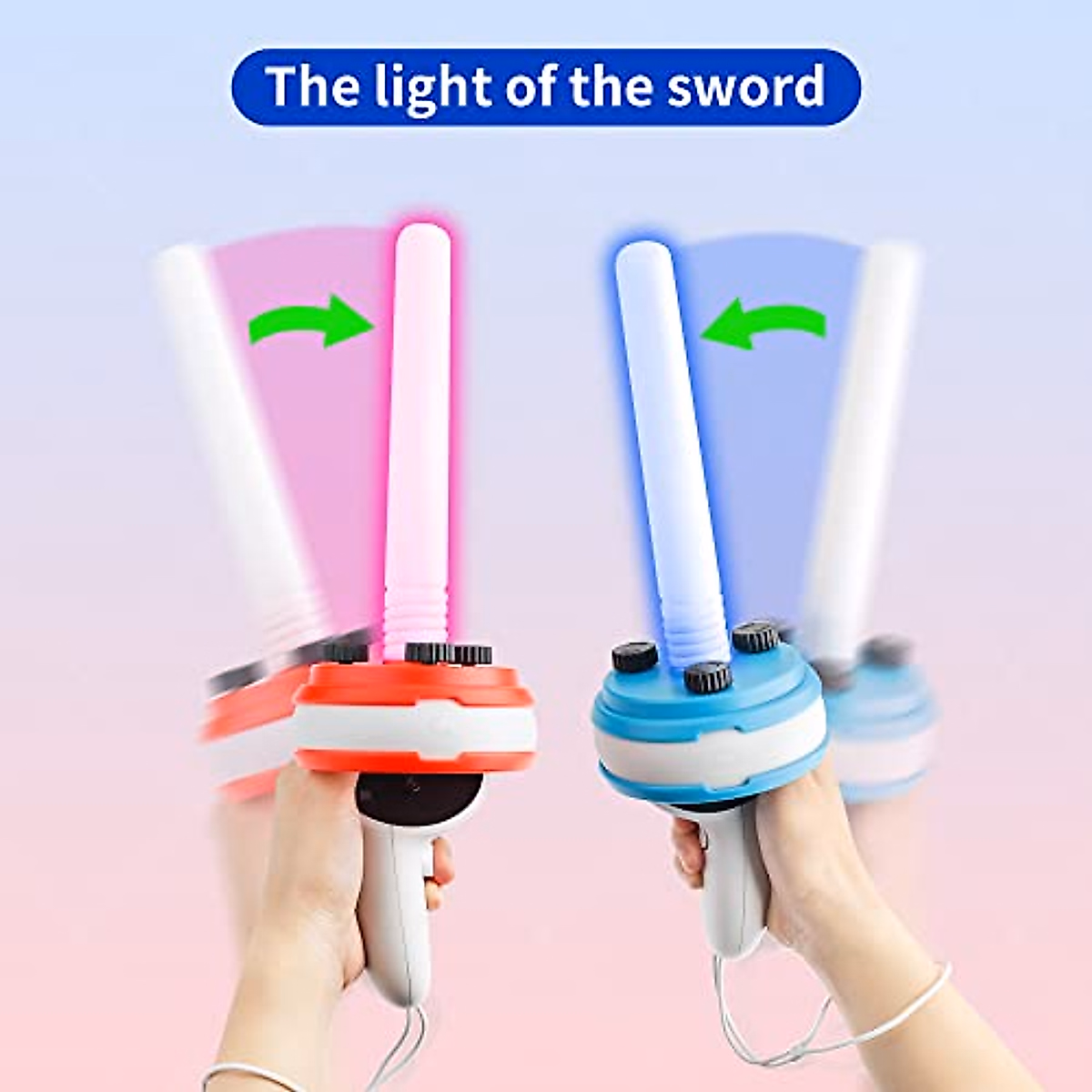 FANPL VR LED Sword for Oculus Quest 2 Controller, Lightsabers Handle Grip for Beat Sabe Accessories, Enhanced Gaming Experience (2 Pack)