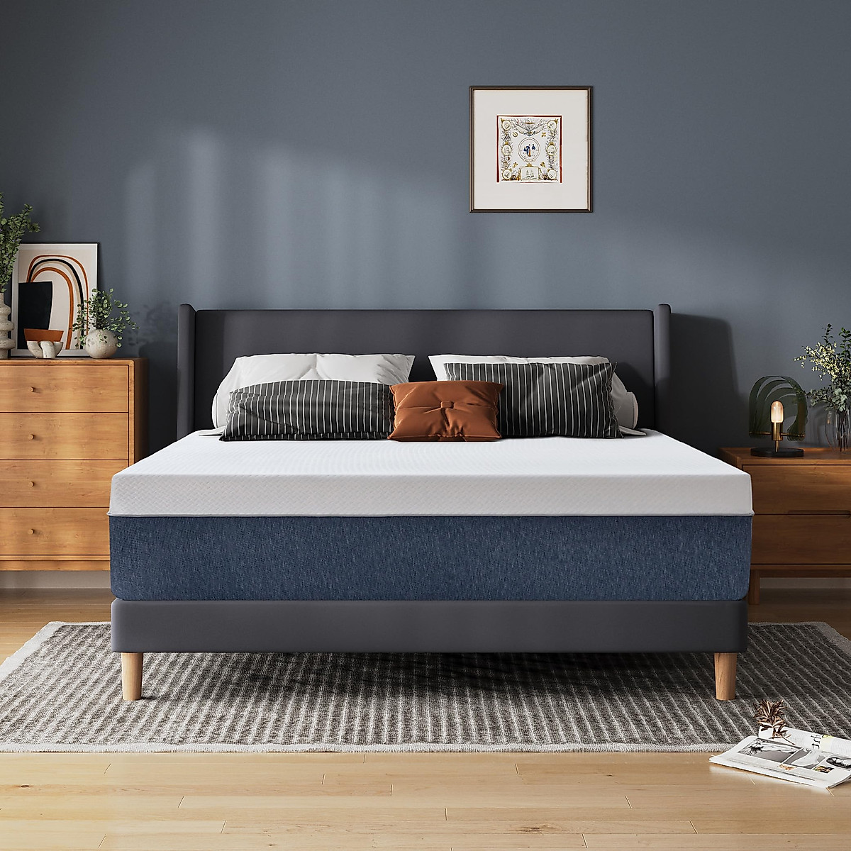 14 Inch California King Memory Foam Mattress, Gel Cooling Mattress Bed in a Box, Fiberglass Free Mattress Medium Firm Mattress, CertiPUR-US Certified, 72”x84”x14”, White