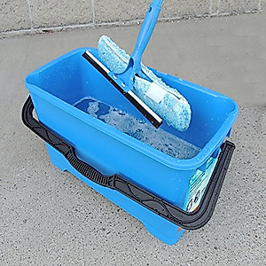 Unger Professional Heavy Duty Professional Cleaning, Washing, Mop Bucket, 6 Gallons & Professional Performance Grip Window Cleaner Scrubber, 14"