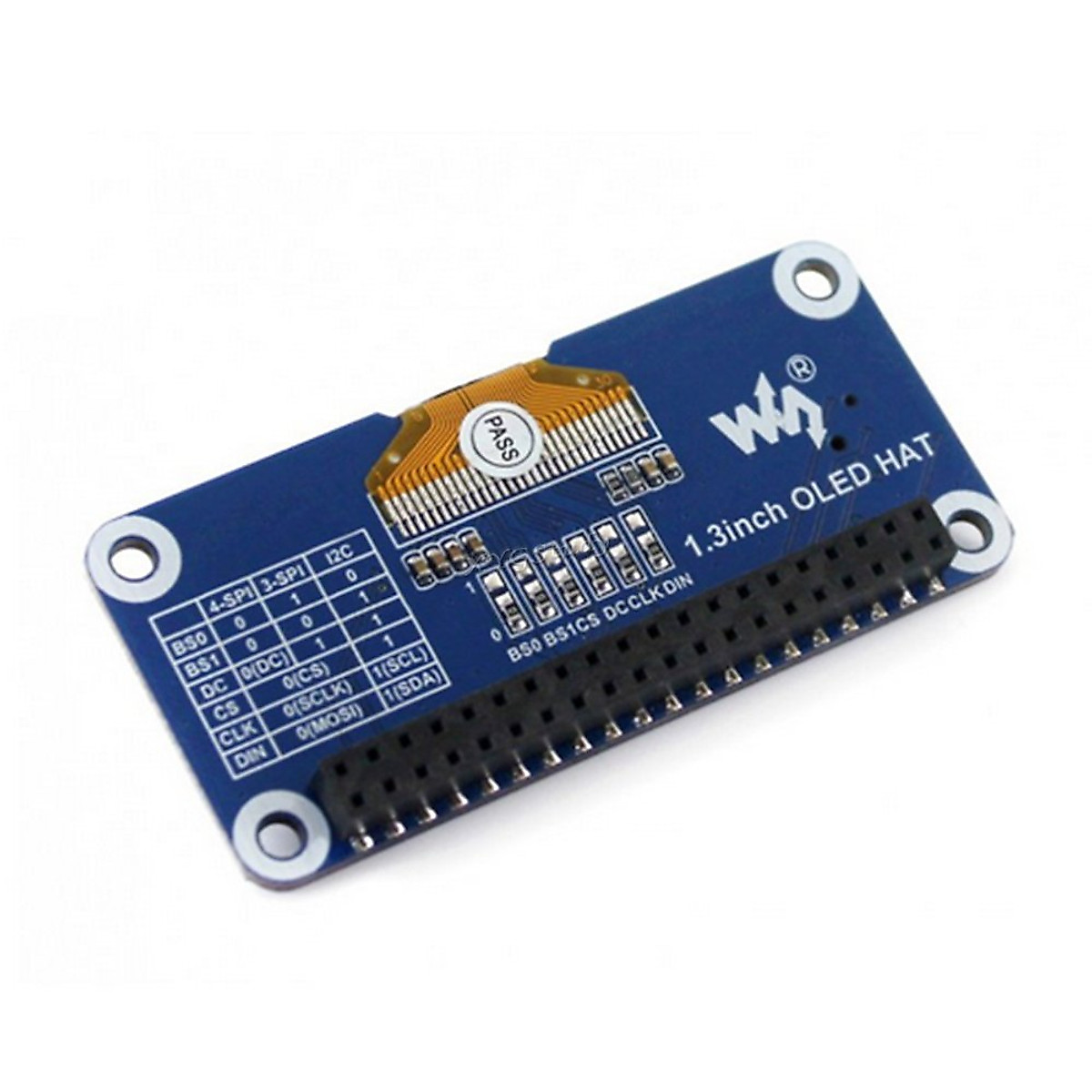 1.3 inch OLED Display HAT for Raspberry Pi 2B/3B/4B/Zero/Zero W Jetson Nano 128x64 Pixels SPI/I2C Interface @XYGStudy