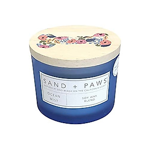 Sand + Paws Ocean Mist Scented Candle, Neutralizes Pet Odors, 2 Wick, 12 Oz