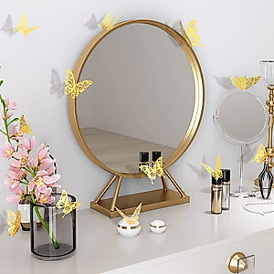 144 Pcs Gold Butterfly Sticker, 3D Removable Butterfly Wall Decor for Girls, Kids, Baby Bedroom, Living Room Decorations, Birthday Party Decorations, 3 Styles 3 Sizes