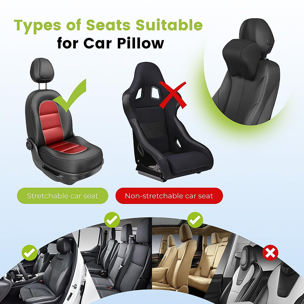 Dreamer Car Back Support Lumbar Support for Car & Car Neck Pillow kit for Driving Fatigue Relief,Memory Foam Ergonomic Car Pillow Comfort Your Neck and Back,Black