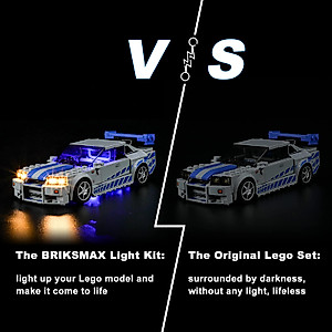 BRIKSMAX Led Lighting Kit for LEGO-76917 2 Fast 2 Furious Nissan Skyline GT-R (R34) - Compatible with Lego Building Blocks Model- Not Include Lego Set
