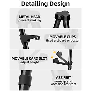 Nicpro Folding Easels for Display, 2 Pack 63 Inch Metal Floor Easel Stand Tripod Black Portable for Artist Poster Wedding with Carry Bag