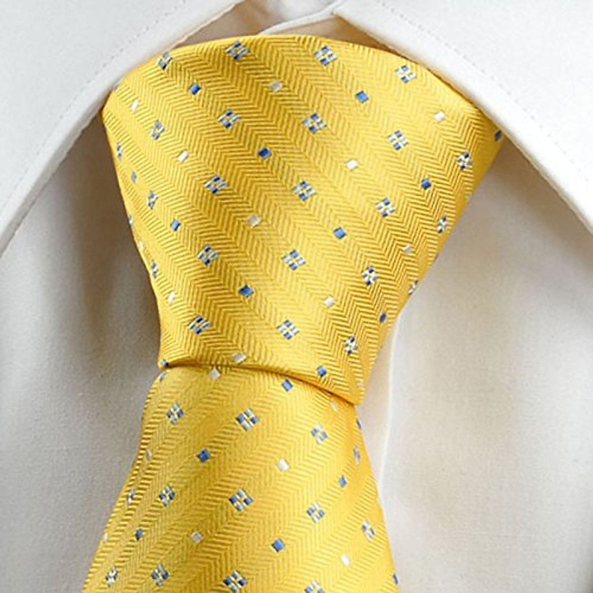 KissTies Ties for Men Gold Yellow Dots Necktie