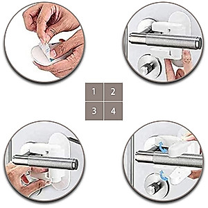 baixikly 4 Pack Child Proof Door Knob Covers Door Lever Lock Door Knob Child Proof Baby Proofing Door Lock,ABS with 3M Adhesive Backing, Cabinet Locks for Babies