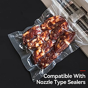 BOURGE CHEF Vacuum Sealer Smooth Flat Bags (11"x50') 2 Rolls, for Bourgechef & Magicseal Sealers, Nozzle Sealers, Chamber Sealers, BPA Free, Perfect for Home User or Restaurant