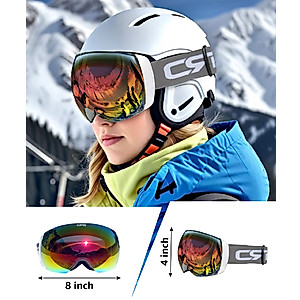 CRG Sports Ski Goggles 100% UV Protection Frameless Snowboard Goggles for Men,Women,Adults