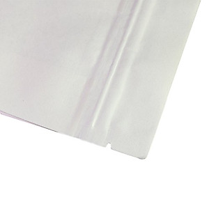 QQ Studio Pack of 100 White Kraft Side Gusset Flat Bottom w/Translucent Display Window Stand-Up Zip Seal Bags (10x20+6cm (3.9x7.8+2.3"))