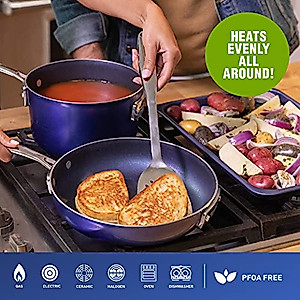 Granitestone Pots and Pans Set Nonstick, 15 Pc Cookware Set & Bakeware Set, Complete Kitchen Cookware Set, Long Lasting Mineral Nonstick Coating, Stay Cool Handles, Ultra Durable, 100% Toxin Free–Blue