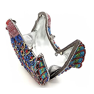 XLH Women Evening Clutch Bird Cute Artificial Rhinestone Bag Crossbody Purse Evening Party Bags Pigeon Handbag,Pink,S