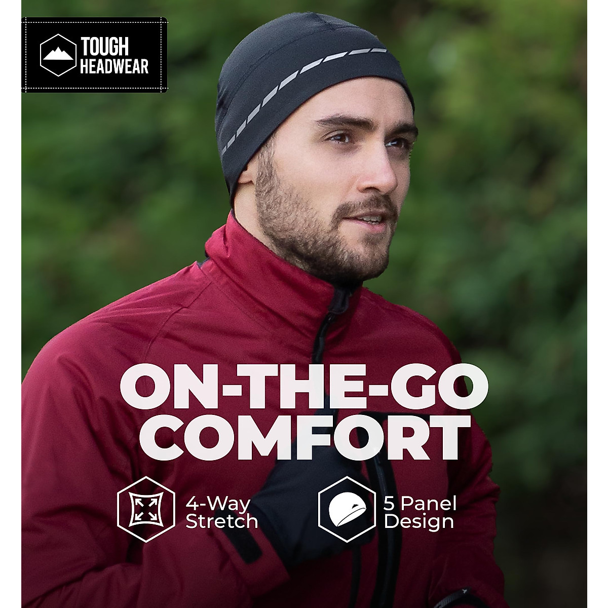 Tough Headwear Winter Skull Caps for Men, Skull Cap Football, Helmet Liner, Running Beanie, Cycling Cap, Motorcycle Skull Cap