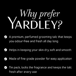 Yardley London Gentleman Deodorising Talc Talcum Powder for Men 100Gm