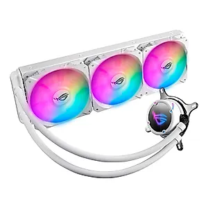 ASUS ROG Strix LC 360 RGB White Edition All-in-one Liquid CPU Cooler with Aura Sync RGB, and Triple ROG 120mm addressable RGB Radiator Fans