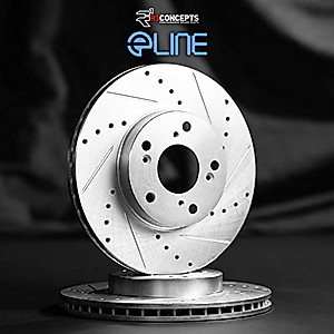 R1 Concepts Rear Brake Rotor Kit |Brake Rotors| Brake Disc |Drilled and Slotted| WGPN1-74039