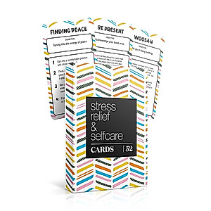 Allura & Arcia 52 Stress Less & Self Care Cards - Mindfulness & Meditation Exercises - Anxiety Relief & Relaxation