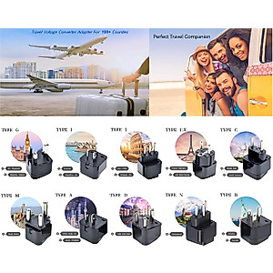 10PCS Universal Plug Travel Adapter International Adapter Plug Set Travel Adapter for World Wide International Travel