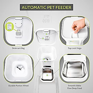 S.Y. 7L Automatic Cat Feeder Wi-Fi Enabled Smart Pet Feeders for Dogs and Cats, Auto Timed Dry Food Dispenser with Portion Control, APP Control