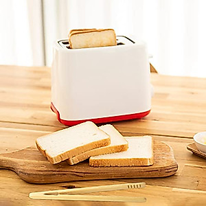 NUTJAM Bamboo Toast Tongs,2 Pack Long Toaster Tongs, Reusable Heat Resistant Kitchen Tongs