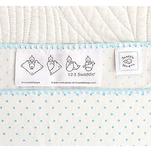 SwaddleDesigns Large Receiving Blanket, Ultimate Swaddle for Baby Boys & Girls, Softest US Cotton Flannel, Best Shower Gift, Made in USA, Little Chickies True Blue, Mom’s Choice Winner,SD-404TB