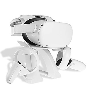 Orzero (1 Set) VR Mount Stand Compatible for Quest 2, Quest, Rift, Rift S, Pico 4, Valve Index, HTC Vive VR Headset, Controller Hook Display Holder - White