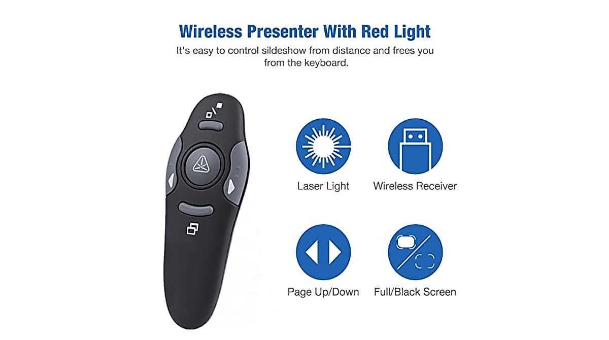 2.4 GHz USB Wireless Presenter Remote Control Laser Pointer Pen Red RF ...