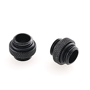 CZQC PC Water Cooling Adapter Black G1/4 6mm Male to Male Extender Connector Joiner Fitting with Sealed O-Ring for Computer Water Cooling Systems