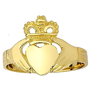 Claddagh Rings Polished 14k Yellow Gold Classic (Size 5.5)