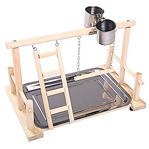 QBLEEV Bird Water Feeder Dishes Bird Bowl for Cage Coop Cups Parrot Food Hanging Pet Animal Stainless Steel Birdcage Bowls Feeding Perches Play Stand with Clamp