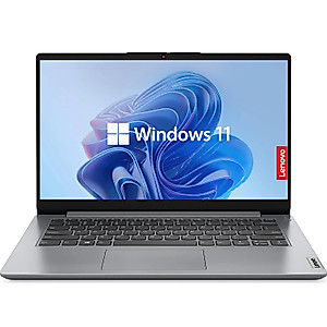 Lenovo 14" Laptop, IdeaPad 1, Intel Quad-core Processor, 14" HD Anti-Glare Display, 4GB RAM, HDMI, SD Card Reader, Long Battery Life, Includes MS Office 365, Windows 11 Home in S Mode (256GB SSD)