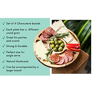 Daydreamer Designs Cheese Board Set (9” x 3/4”), Mini Charcuterie Boards – Acacia Wood, Cheese Boards Charcuterie Boards, - Charcuterie Board Gift Set– Mini Cheese Board, Small Cheese Board, 9in