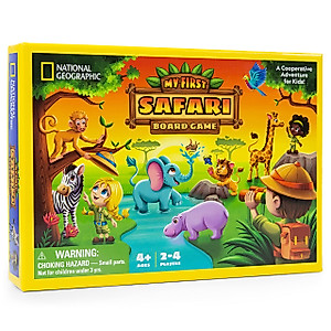 NATIONAL GEOGRAPHIC My First Safari Board Game for Kids 4-6 – Animal Game for Kids & Adults, Cooperative Fun Perfect for Family Game Night, Kids Board Games, Games for Family Night
